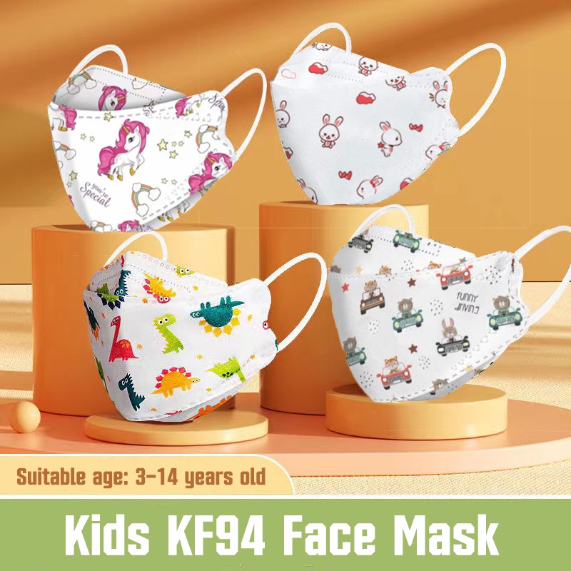 Zihang Kids Kf94 Face Mask 10/50 Pcs Disposable Children 4Ply Face Mask ...