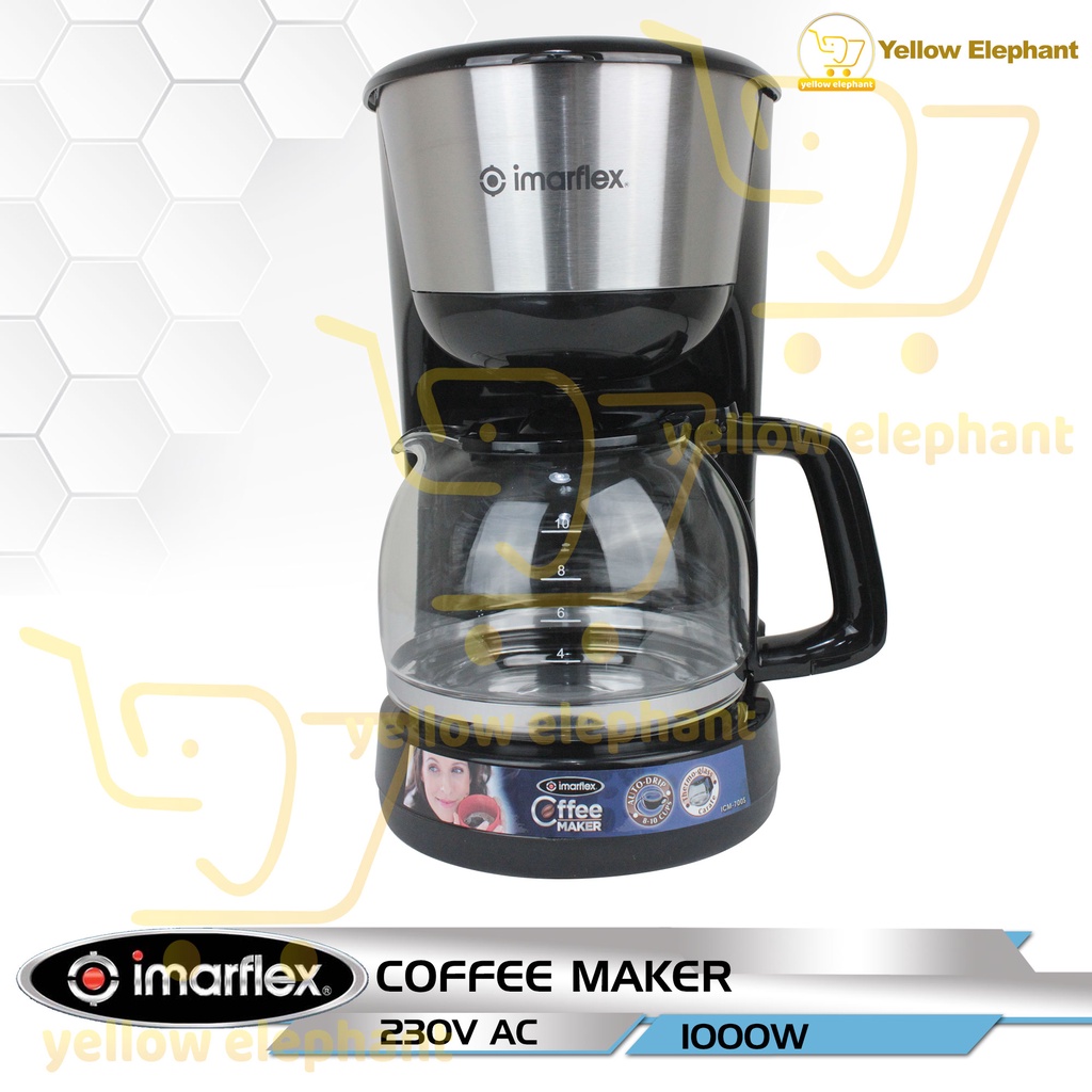 Imarflex ICM-700S Coffee Maker 8-10 cups capacity Black/Stainless ...