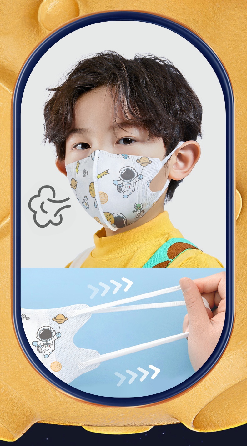 Zihang 50 Pcs 3D Face Mask For Kids 3 Ply Kn95 Protective Mask ...