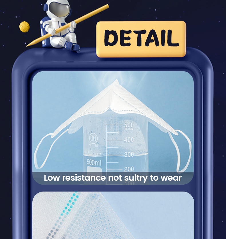 Zihang 50 Pcs 3D Face Mask For Kids 3 Ply Kn95 Protective Mask ...