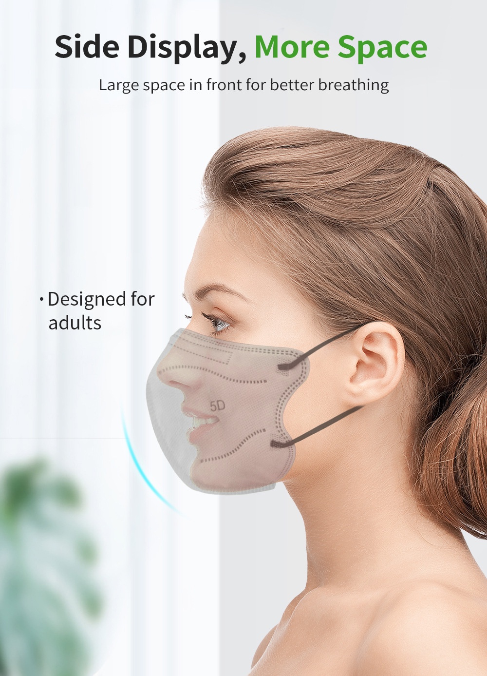 Zihang 50Pcs 5D Facemask Kn95 5Ply Effectively Protect Original ...