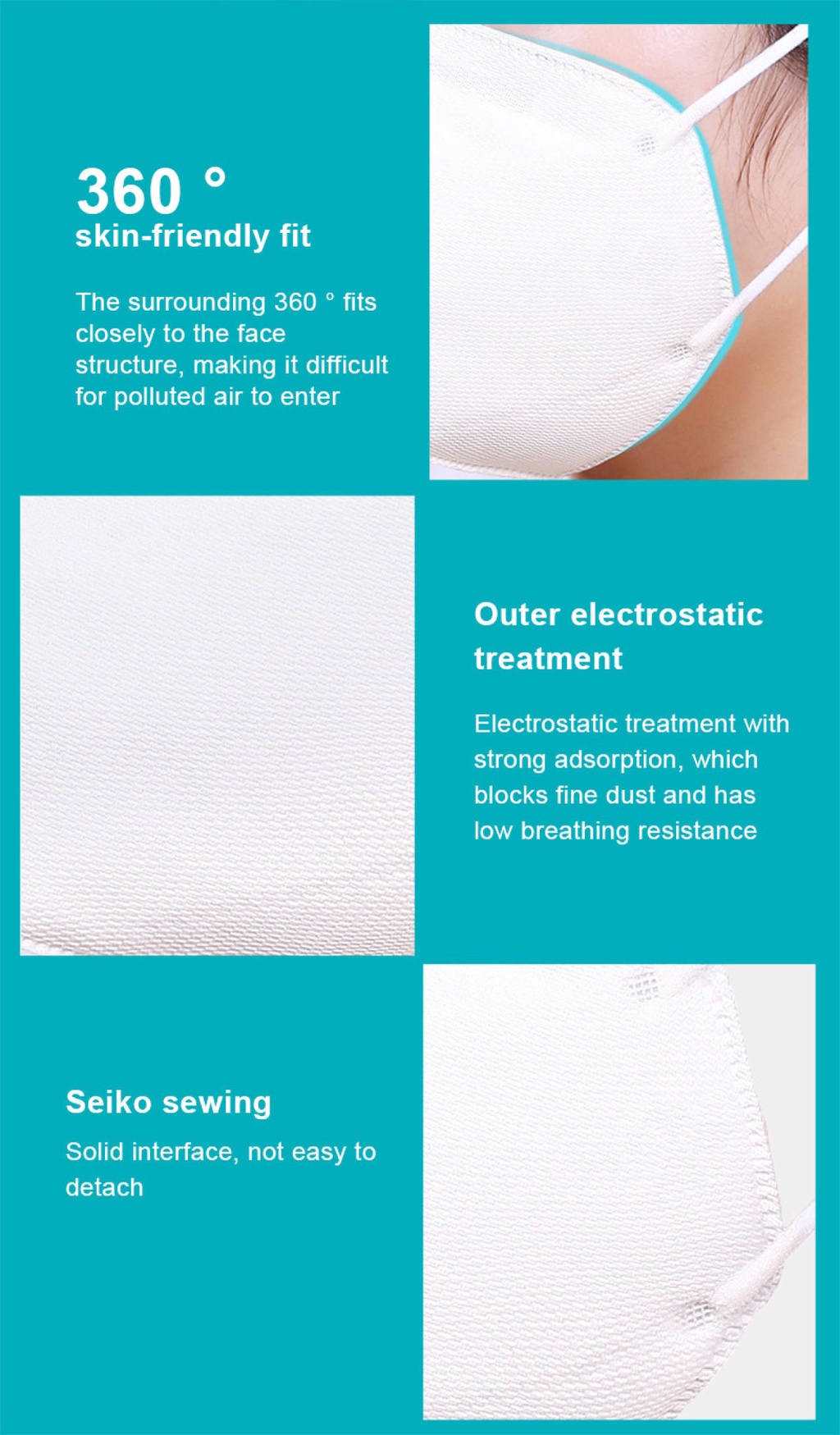 100Pcs Hynaut Kn95 Face Mask 100 Pcs 5 Layers Protective Medical ...