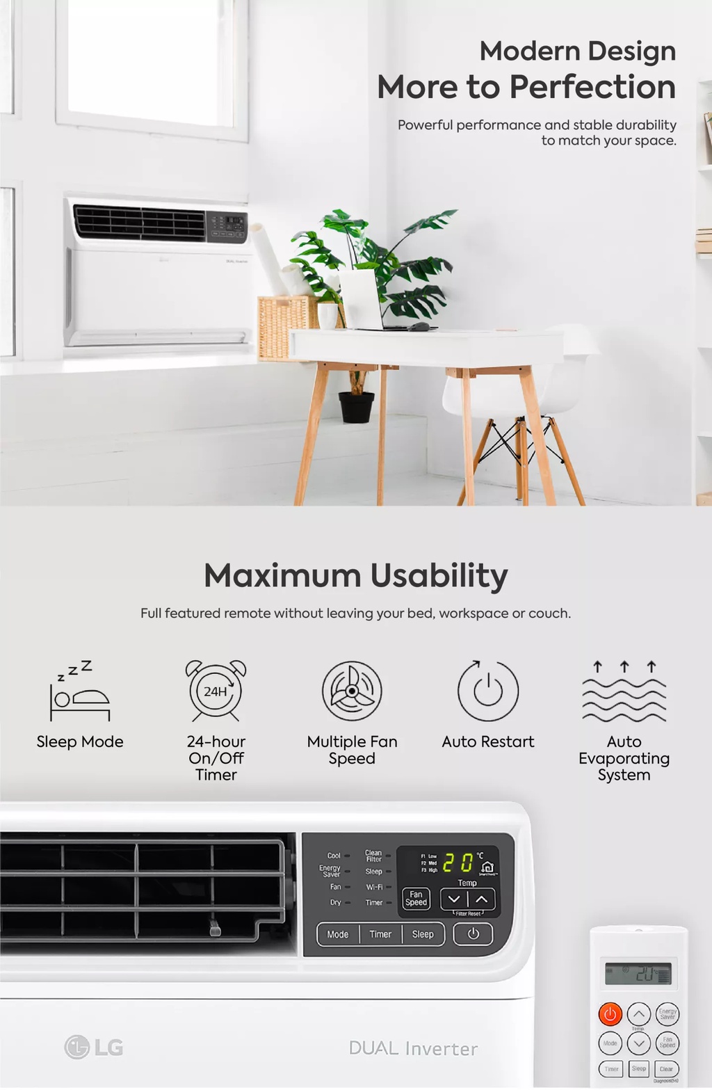 LG Window Type Aircon Dual Inverter 1.0HP LA100EC | Shopee Philippines