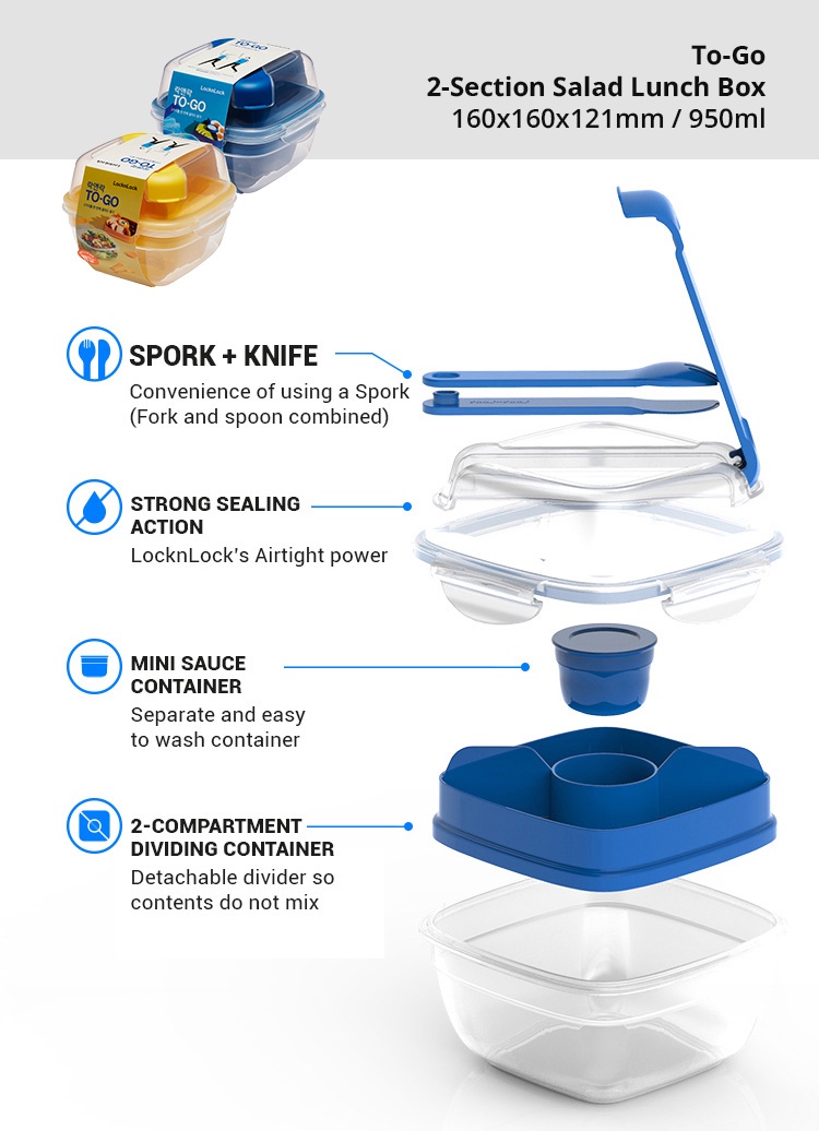 LocknLock To-Go Modern Airtight Lunch Boxes | | Bento Box for Kids and ...