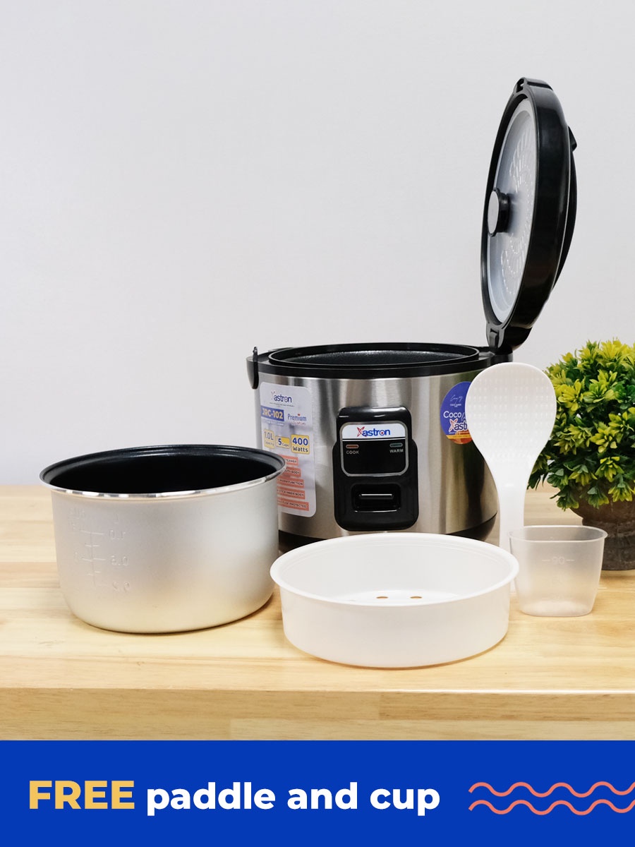 Astron JRC102 Jar Type Rice Cooker with Steamer - 1L | Premium Series | 3-4 Persons | 400W ...