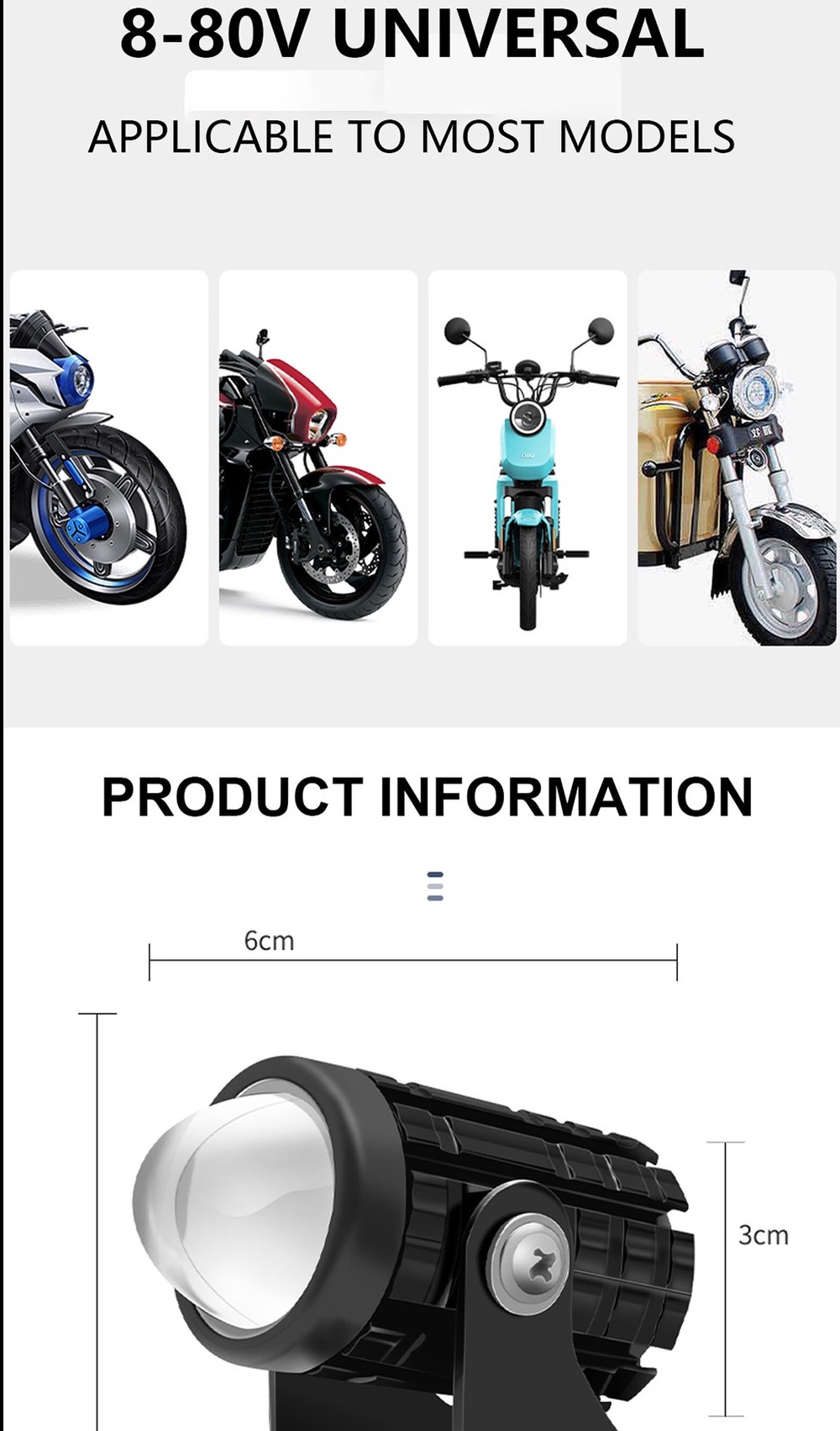 60W Mini Driving Light Set With Bracket Mdl Led Lights For Motorcycle Headlight Work Car White ...