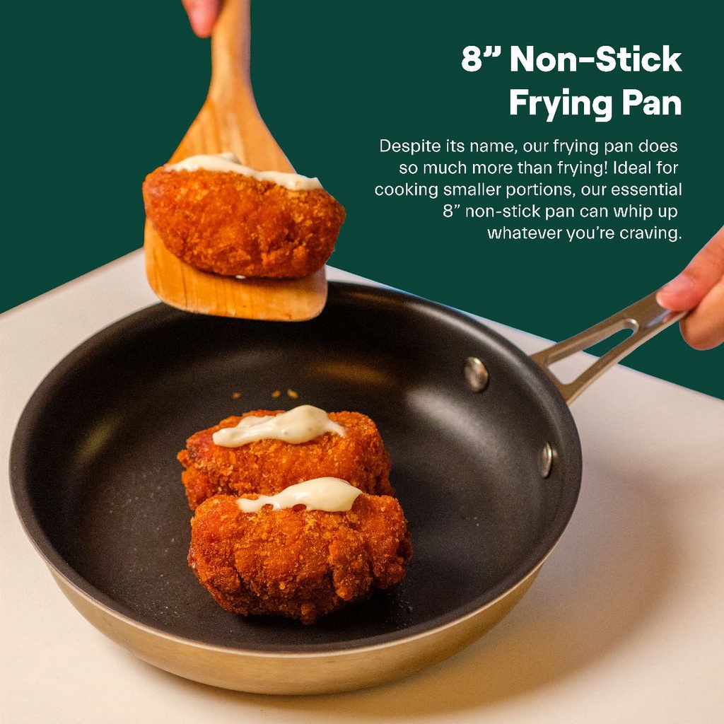 Famco 8" Non-Stick Frying Pan 20cm Tri-Ply Stainless Steel Induction ...
