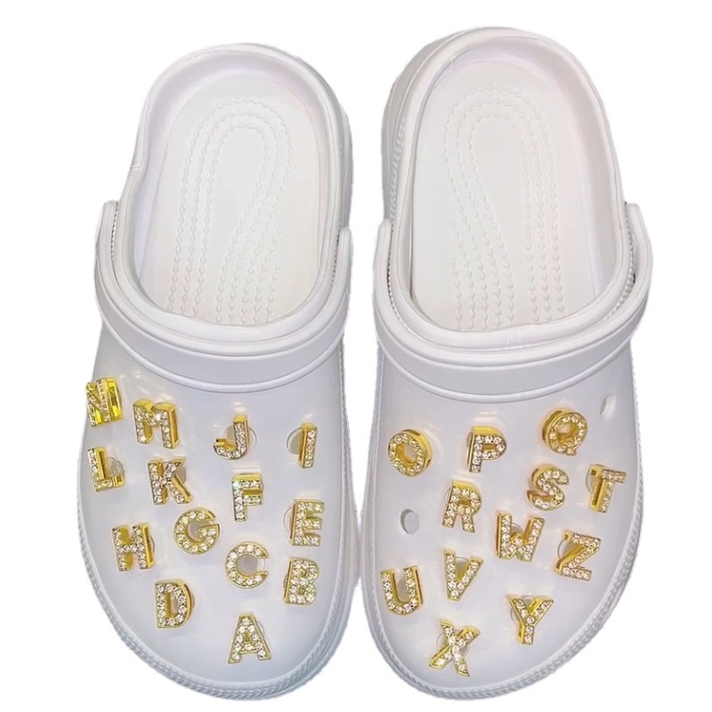Fashion A-Z Alphabet slippers Accessories Letters Jibits Charm Diamond ...