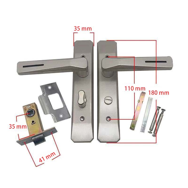 Black Room Door Handle Locked High-Grade Aluminum Alloy Handle Lock ...