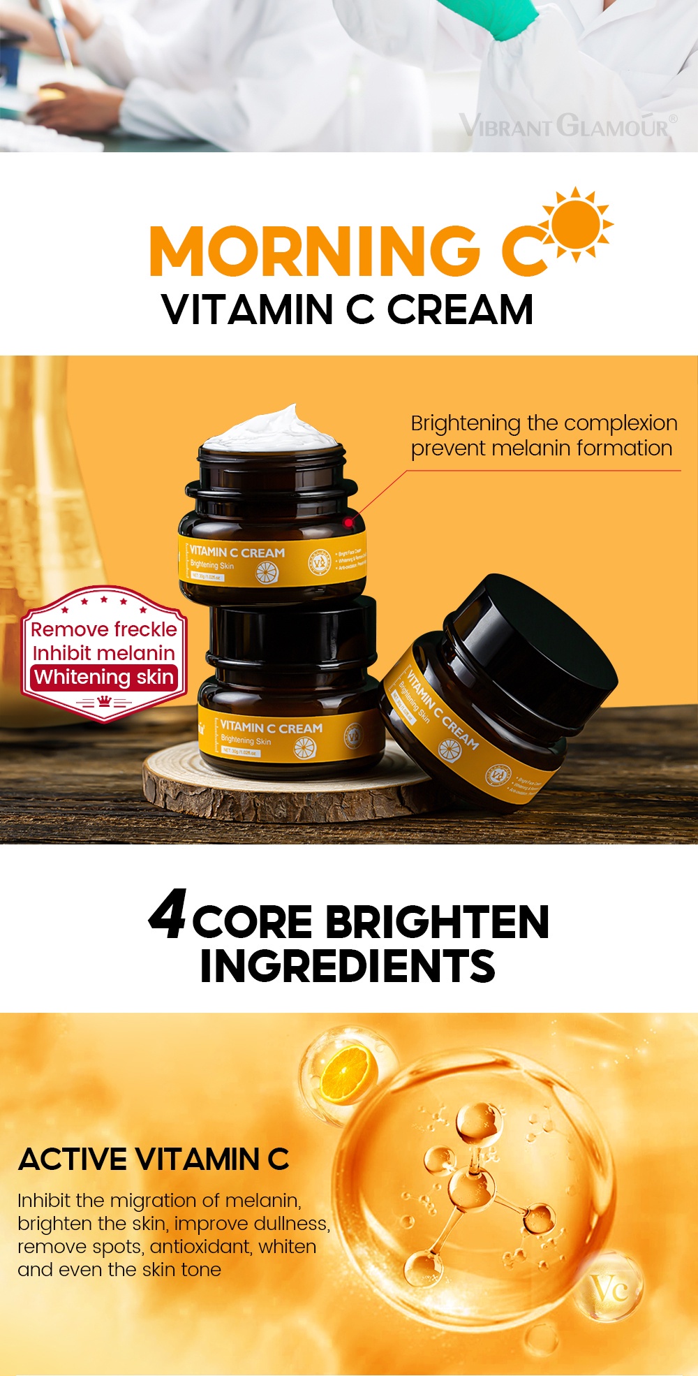 VIBRANT GLAMOUR Morning C Night A Cream Set 2PCS Retinol Vitamin C ...