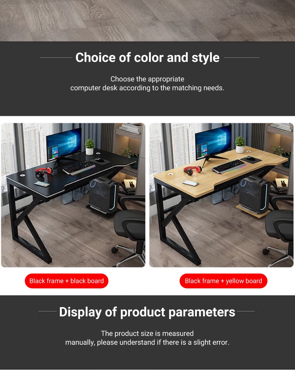 FEILI Gaming table 100CM 120CM gaming desk home computer table gaming ...