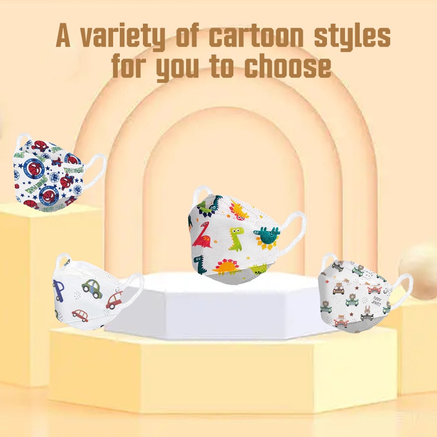 Zihang Kids Kf94 Face Mask 10/50 Pcs Disposable Children 4Ply Face Mask ...
