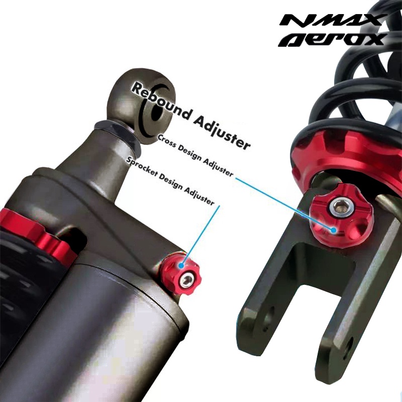 Motorcycle Rear Shock Gas Absorber 305mm Set For Aerox V1/V2 Nmax V2 ...