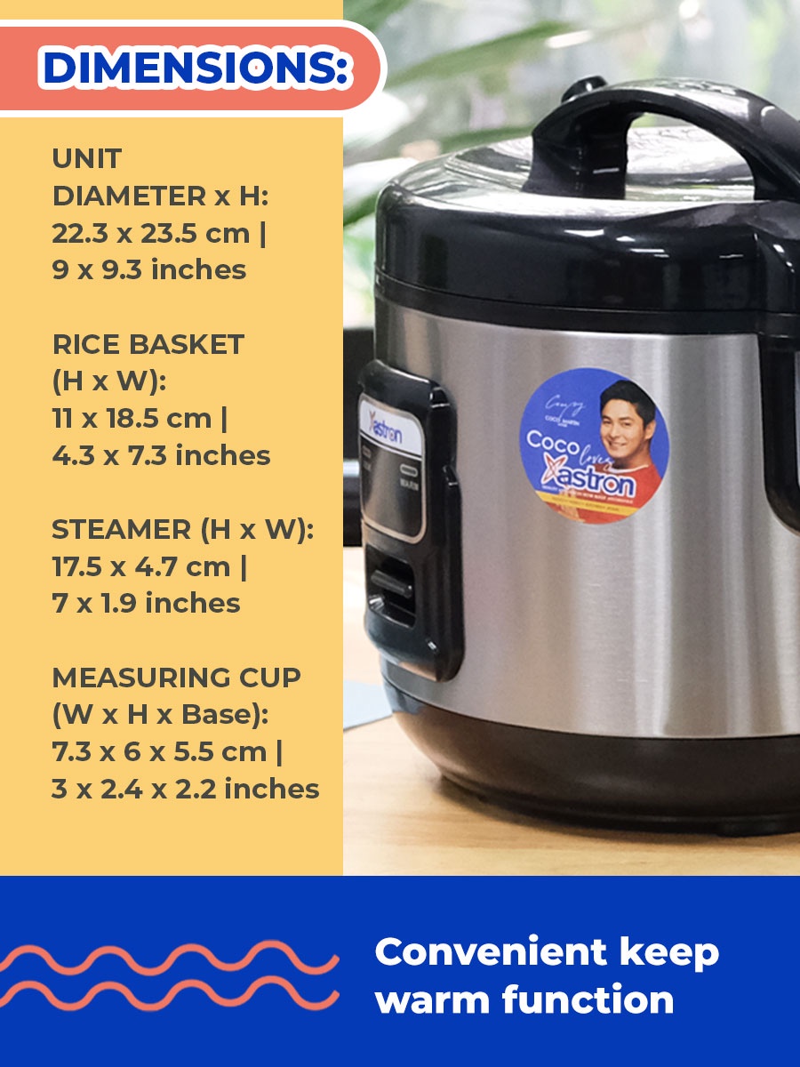 Astron JRC102 Jar Type Rice Cooker with Steamer - 1L | Premium Series ...