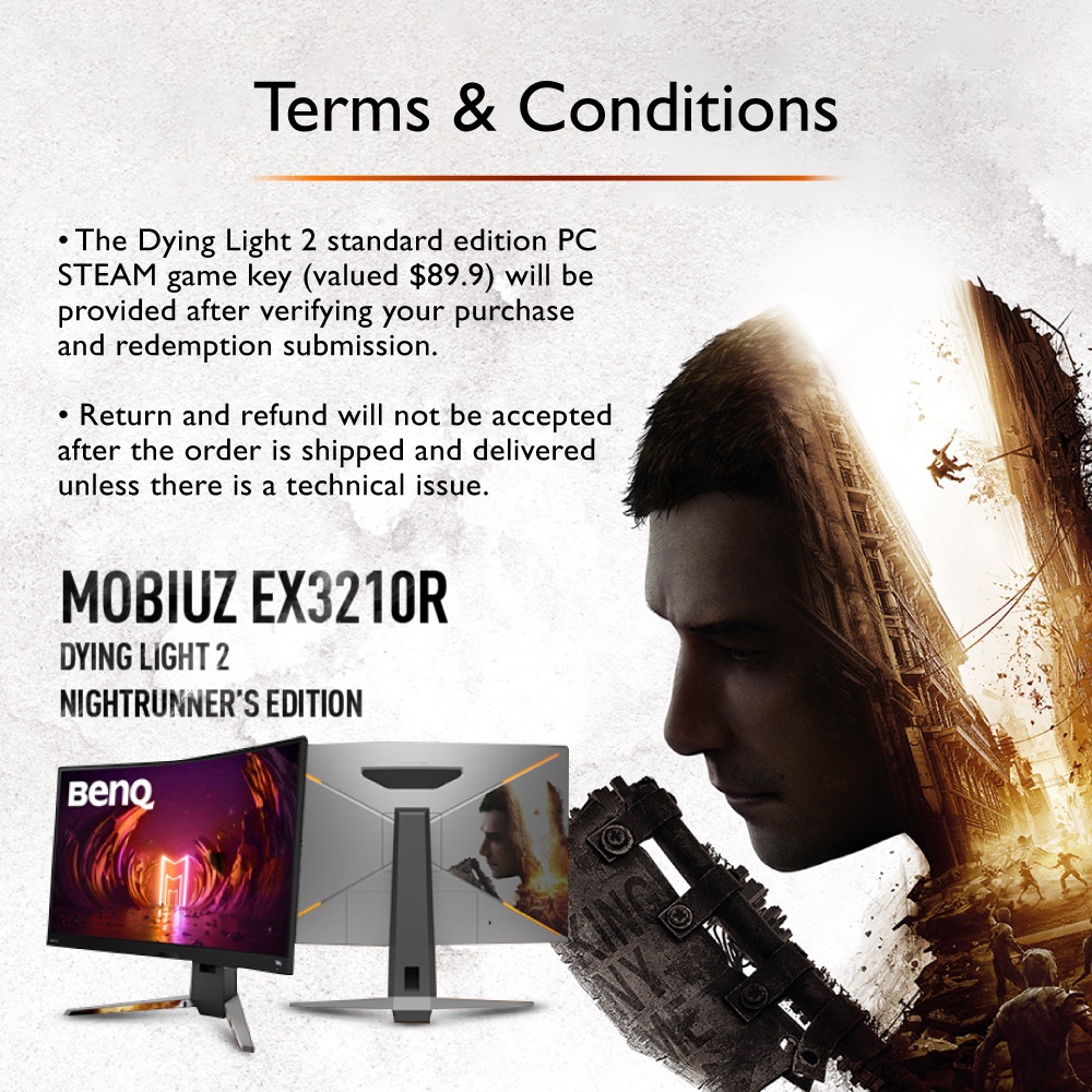 BenQ Mobiuz EX3210R Dying Light 2 2K QHD 1ms 165Hz HDRi FreeSync ...