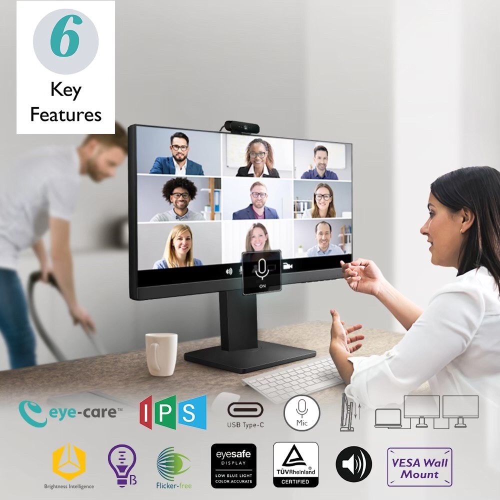 BenQ GW2785TC 75Hz USB-C Height Adjustable IPS Monitor Microphone Work ...