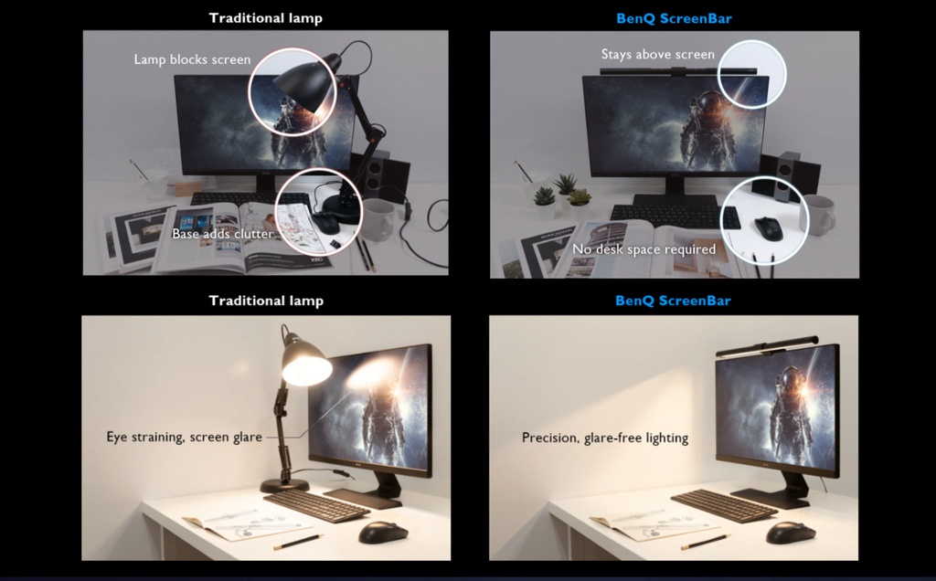 BenQ ScreenBar LED Auto Dimming Adjustable Brightness and Color ...