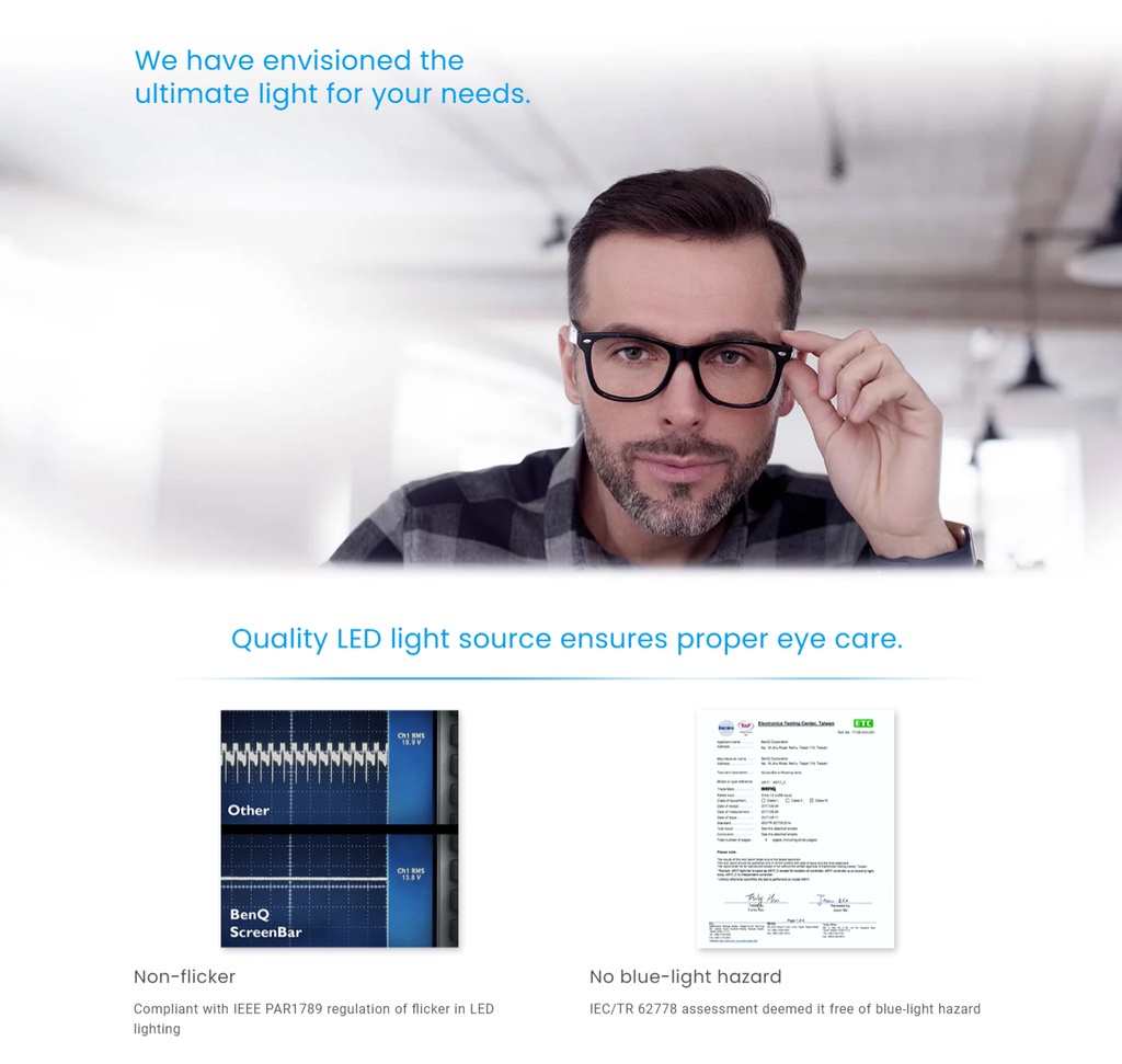 BenQ ScreenBar LED Auto Dimming Adjustable Brightness and Color ...