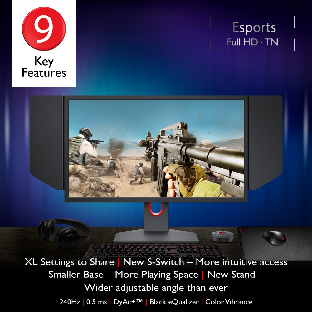 BenQ Zowie XL2546K 1920x1080 240Hz 0.5ms TN DyAc+ Shield Xbox X Esports ...