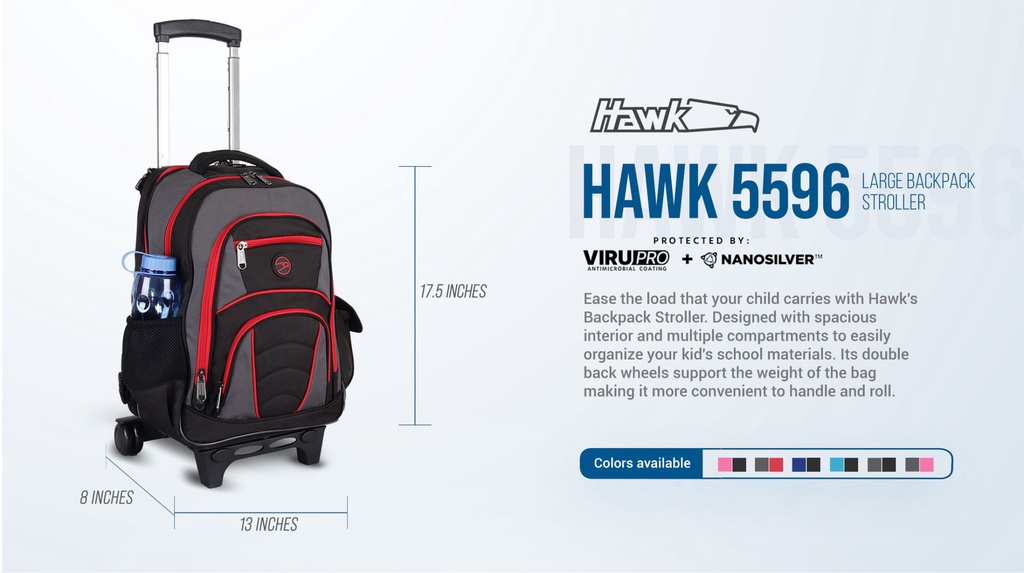 Hawk 5596 Large Backpack Stroller With Virupro Anti-Microbial ...