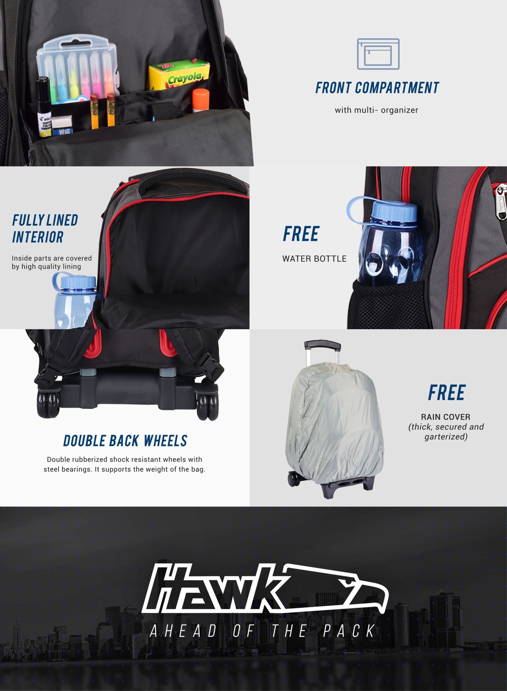 Hawk 5596 Large Backpack Stroller With Virupro Anti-Microbial ...