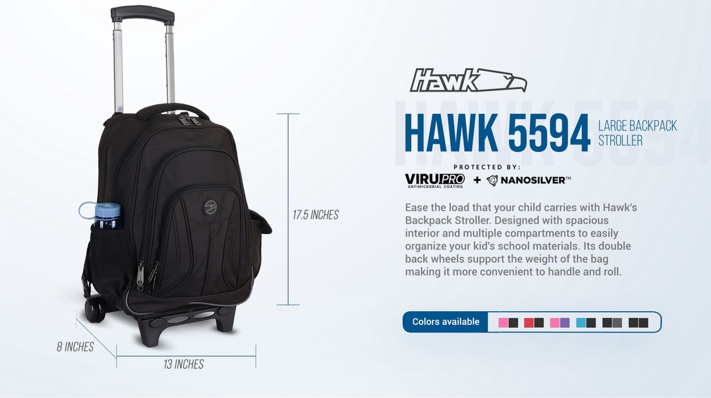 Hawk 5594 Large Backpack Stroller With Virupro Anti-Microbial ...
