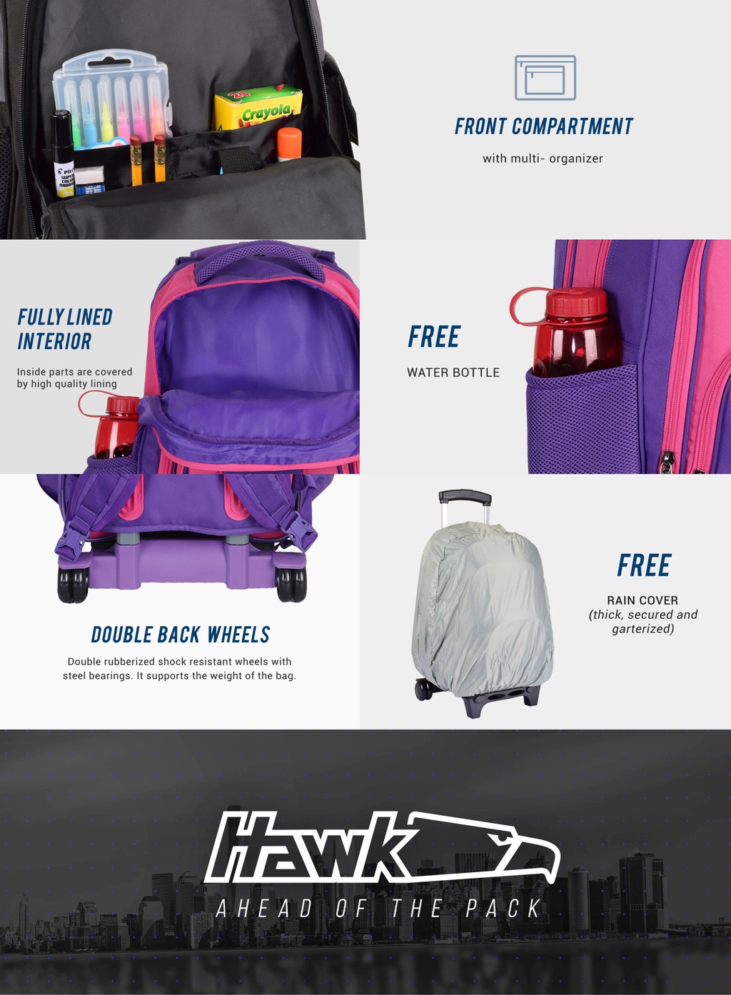 Hawk 5595 Large Backpack Stroller With Virupro Anti-Microbial ...