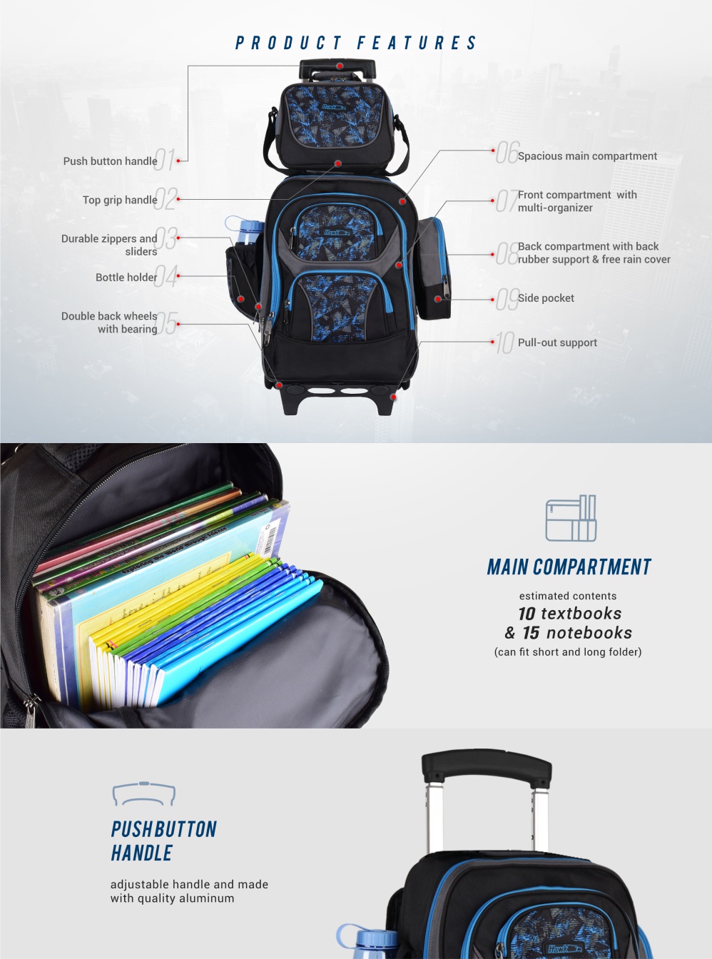 Hawk 5049 Large Upright Stroller | Shopee Philippines