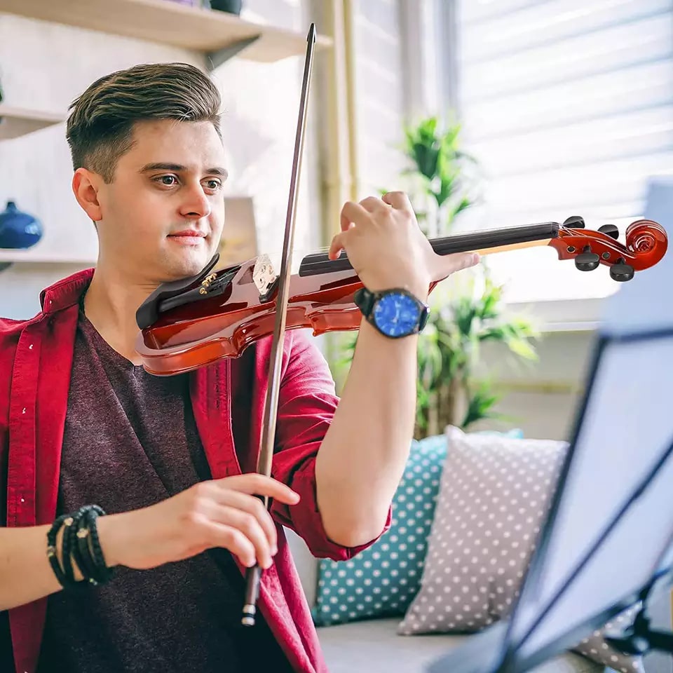 Fernando E358-2 4 String 4/4 Electric Violin W/ Piezo-Style Pickups & 3 ...