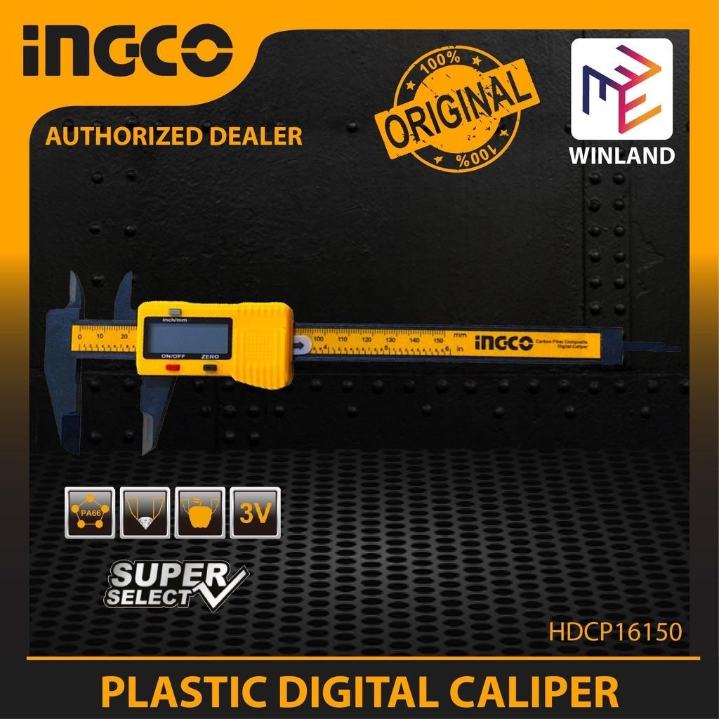Ingco by Winland Plastic Digital Vernier Caliper Ruler Diameter Measure ...