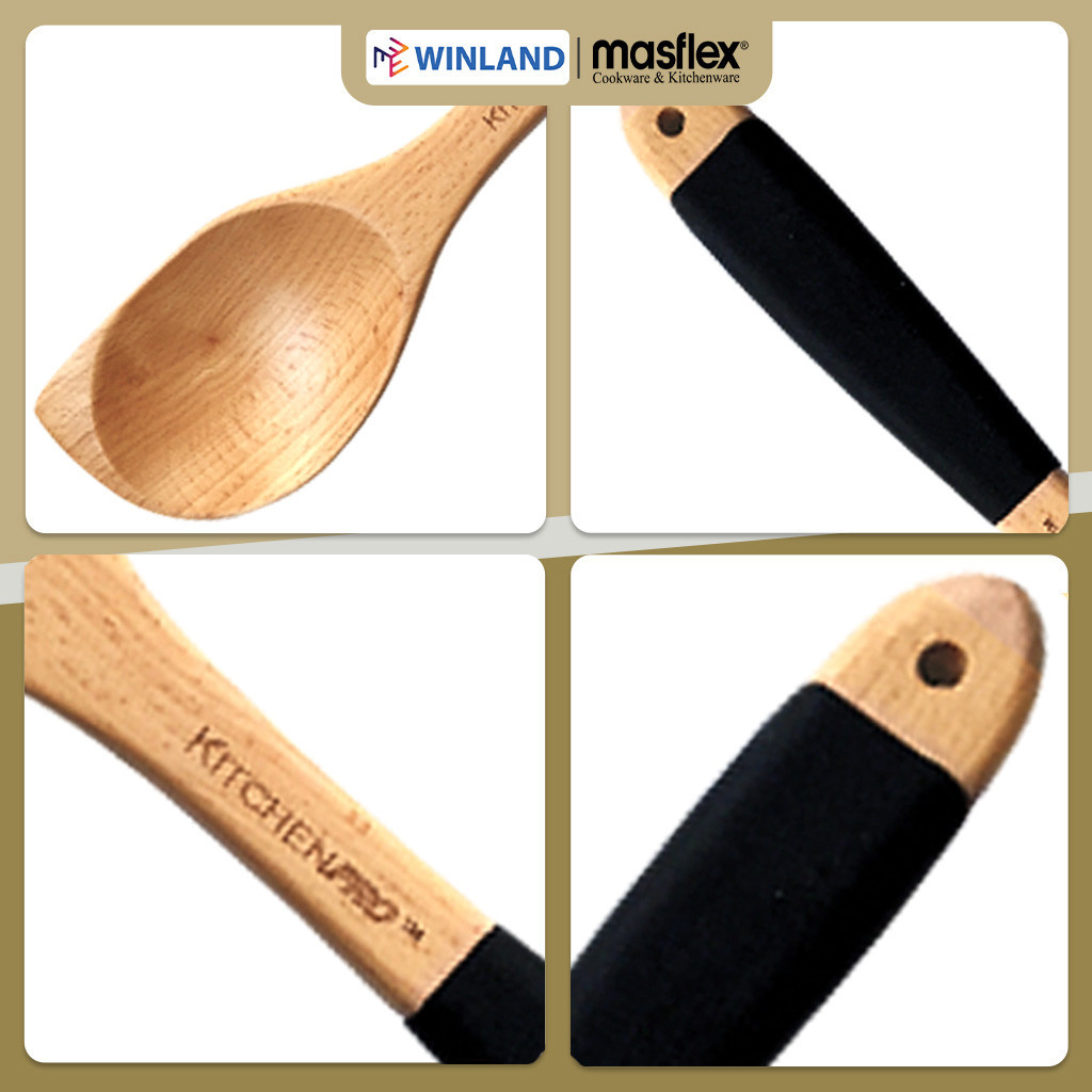 Kitchenpro by Masflex 12" Beech Wood Stir Fry Spatula (Pointed) KN-SFS ...