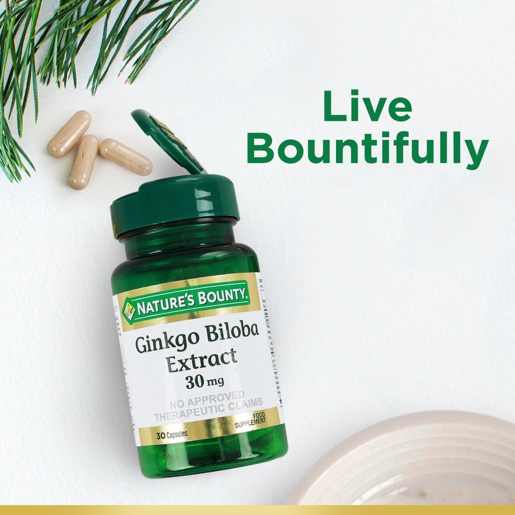 Nature's Bounty Gingko Biloba Food Supplement 30mg x 30 Capsules ...