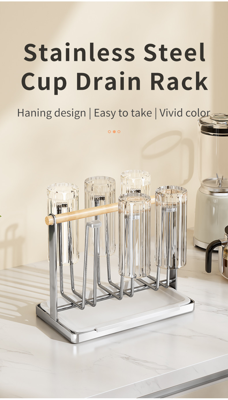 Glass Rack Organizer Glass Water Holder Stainless Steel Mug Cup Rack ...