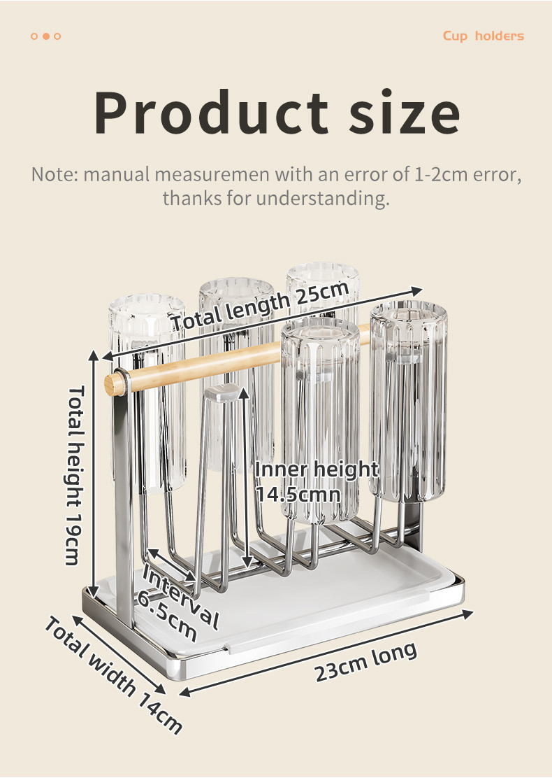 Glass Rack Organizer Glass Water Holder Stainless Steel Mug Cup Rack ...