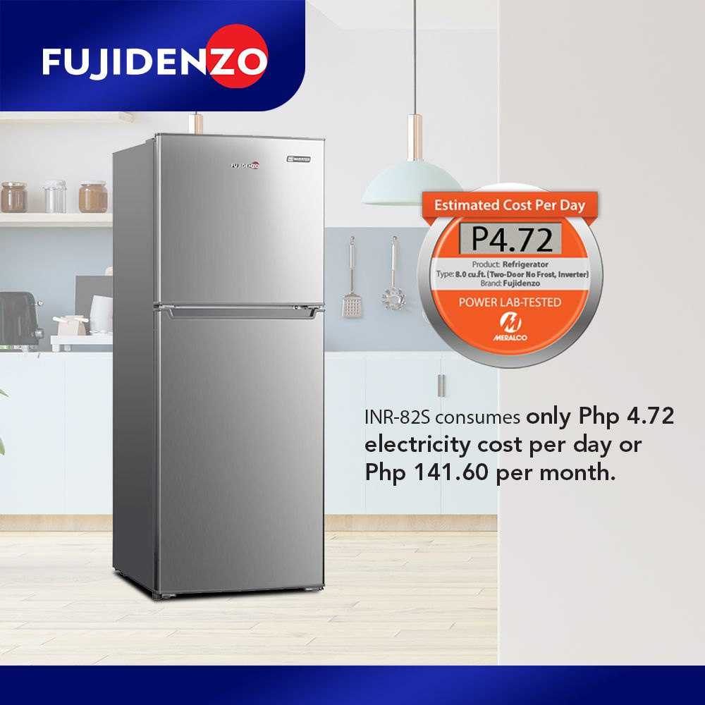 Fujidenzo 10 cu. ft. HD Inverter Two Door No Frost Refrigerator INR-103HS (Stainless Look ...