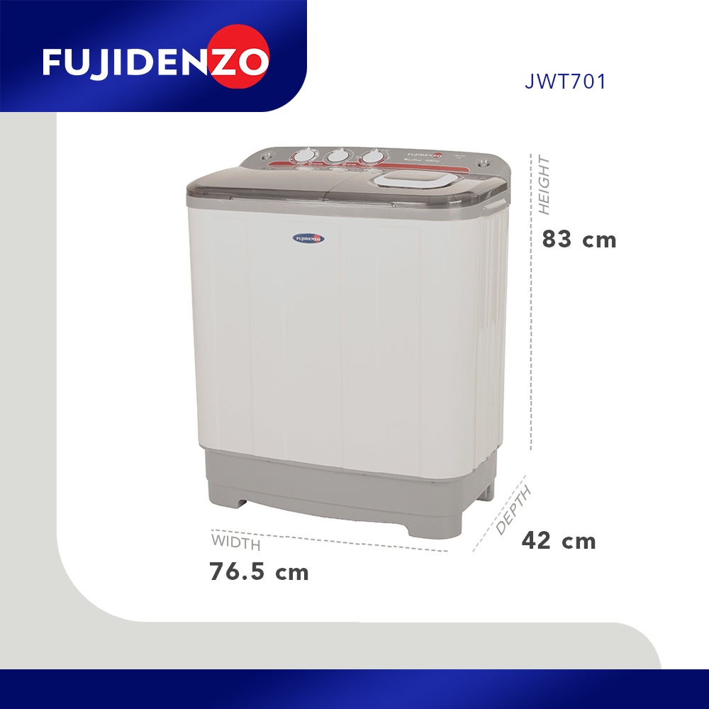Fujidenzo 7 Kg Twin Tub Washing Machine JWT-701 (Gray) | Shopee Philippines