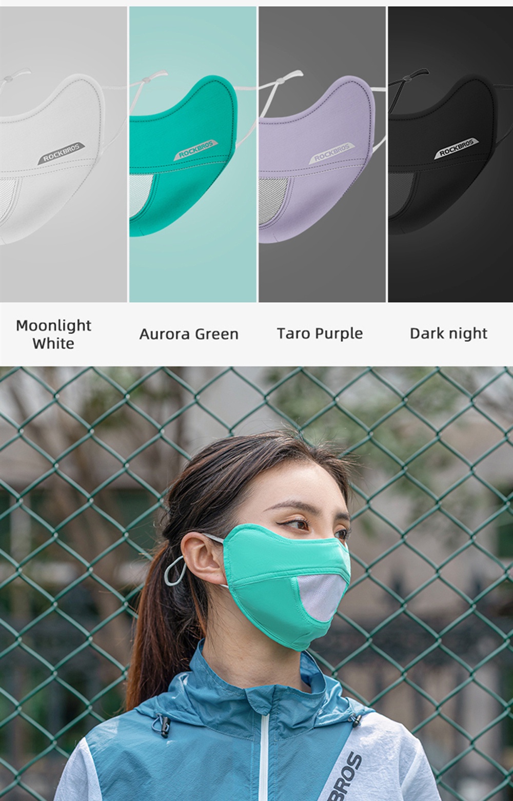 ROCKBROS Bicycle Mask Sun Protection Breathable Mask Scarf Summer ...