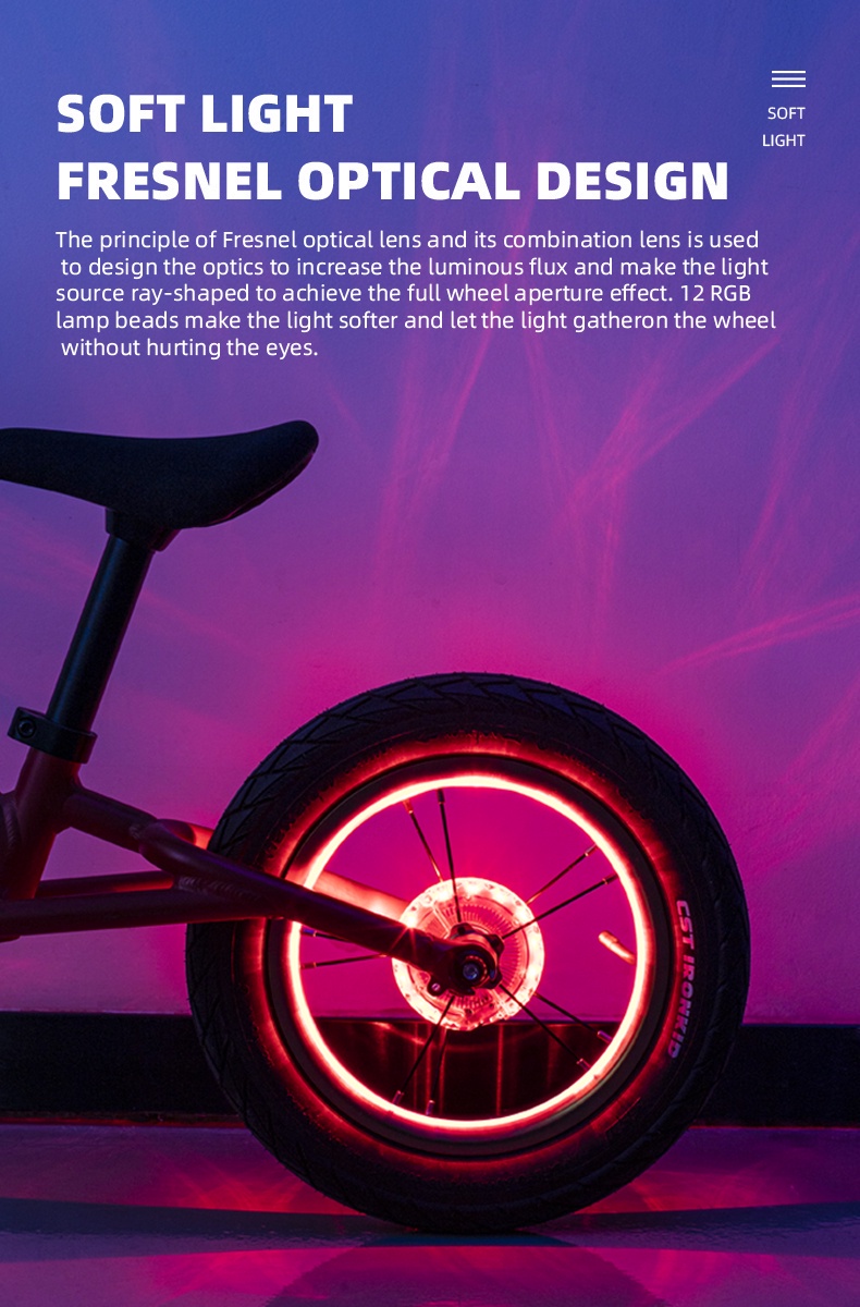 Local Delivery ROCKBROS Bike Light Waterproof Wheel Hub Light 7 Color ...