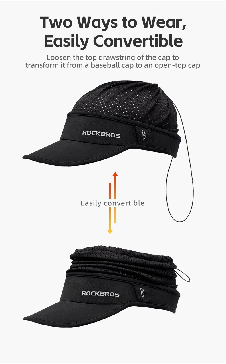 ROCKBROS Summer Sunscreen Cap Cool Breathable Bike Headband Cap Unisex ...