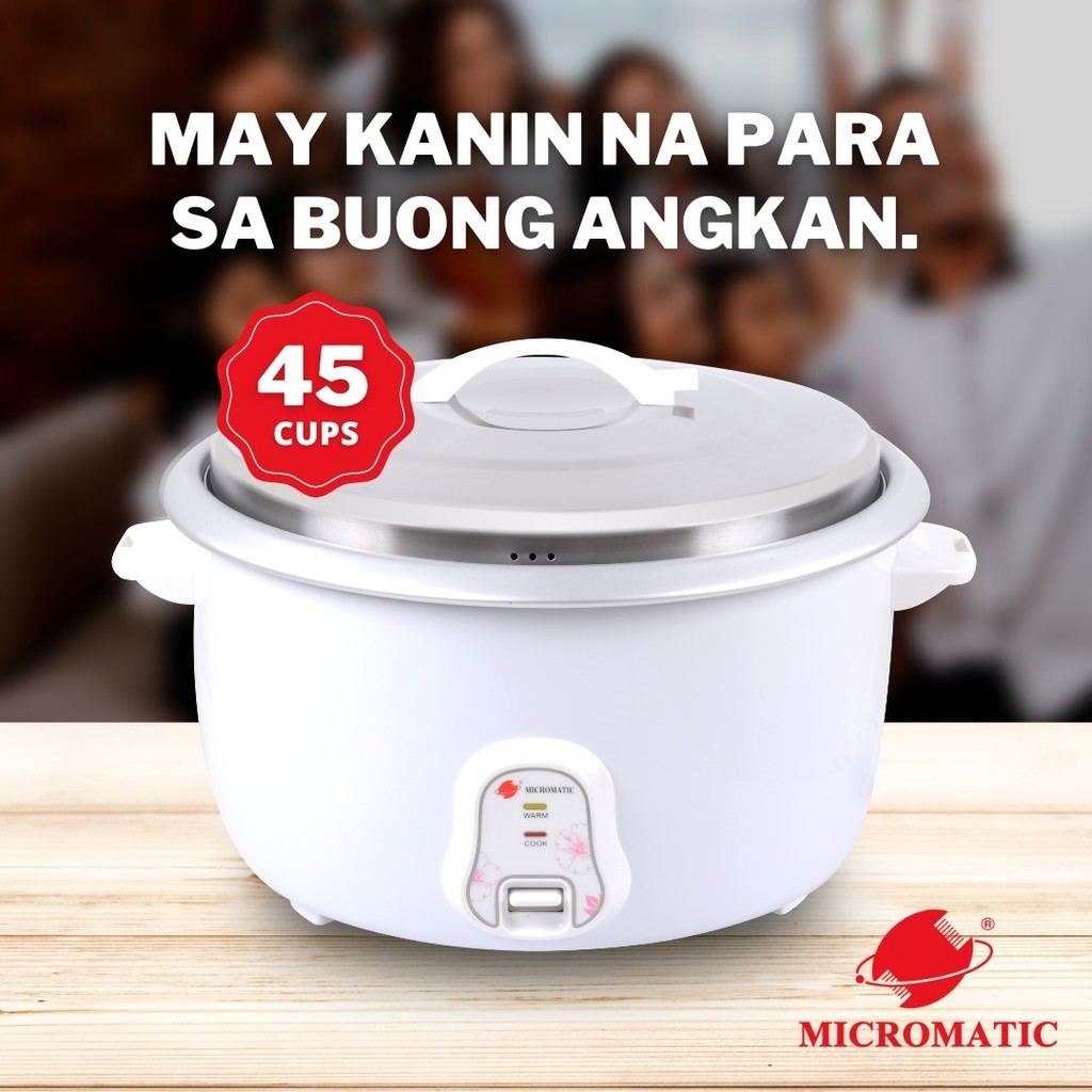 Micromatic by Winland 7.8Liters Capacity 45Cups Heavy Duty Rice Cooker ...