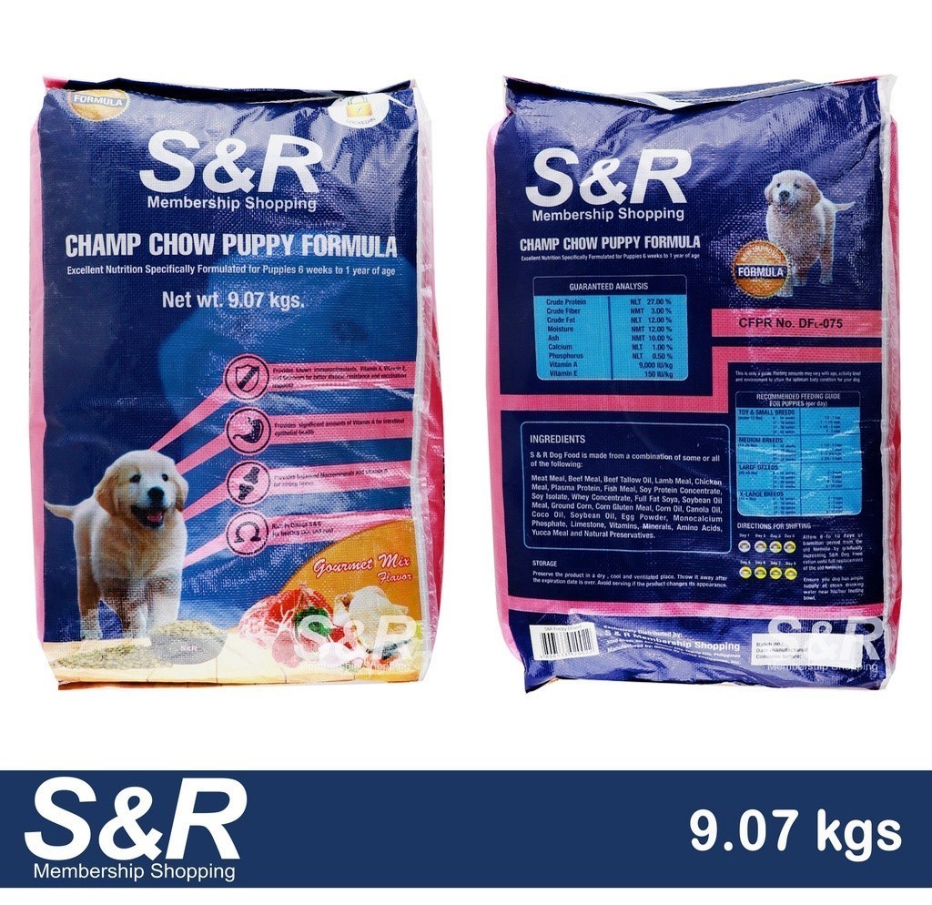 S&R Champ Chow Puppy Formula Dry Dog Food 9.07kg | Shopee Philippines