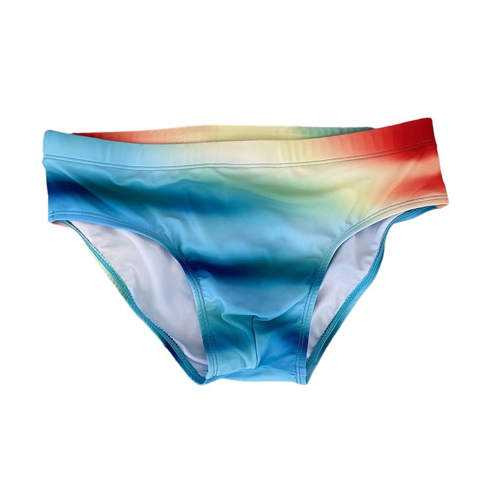 Triangular Men's Swimming Trunks Gradient Color Low Waist Swimsuit ...