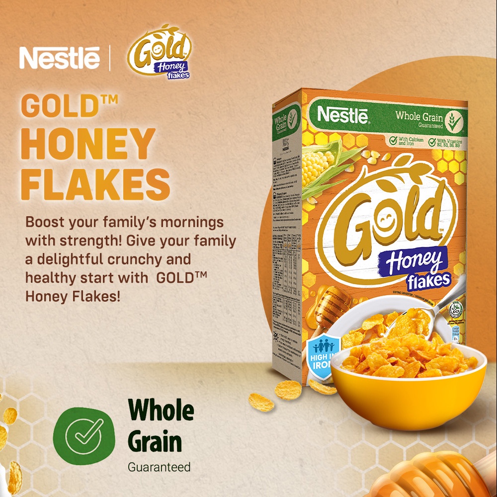 Gold Honey Flakes Breakfast Cereal 370g with FREE Canister | Shopee ...