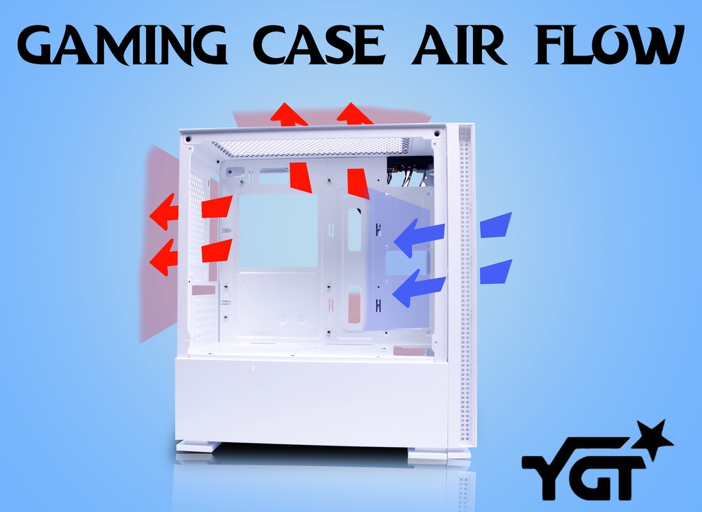 YGT B-708 black White Tempered Glass Micro-ATX/ITX Gaming PC/Desktop ...