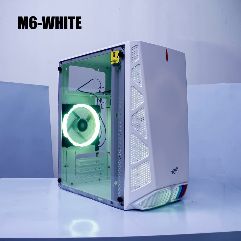 YGT M6 BMW Black White Tempered Glass Gaming PC Desktop Case M-ATX MINI ...