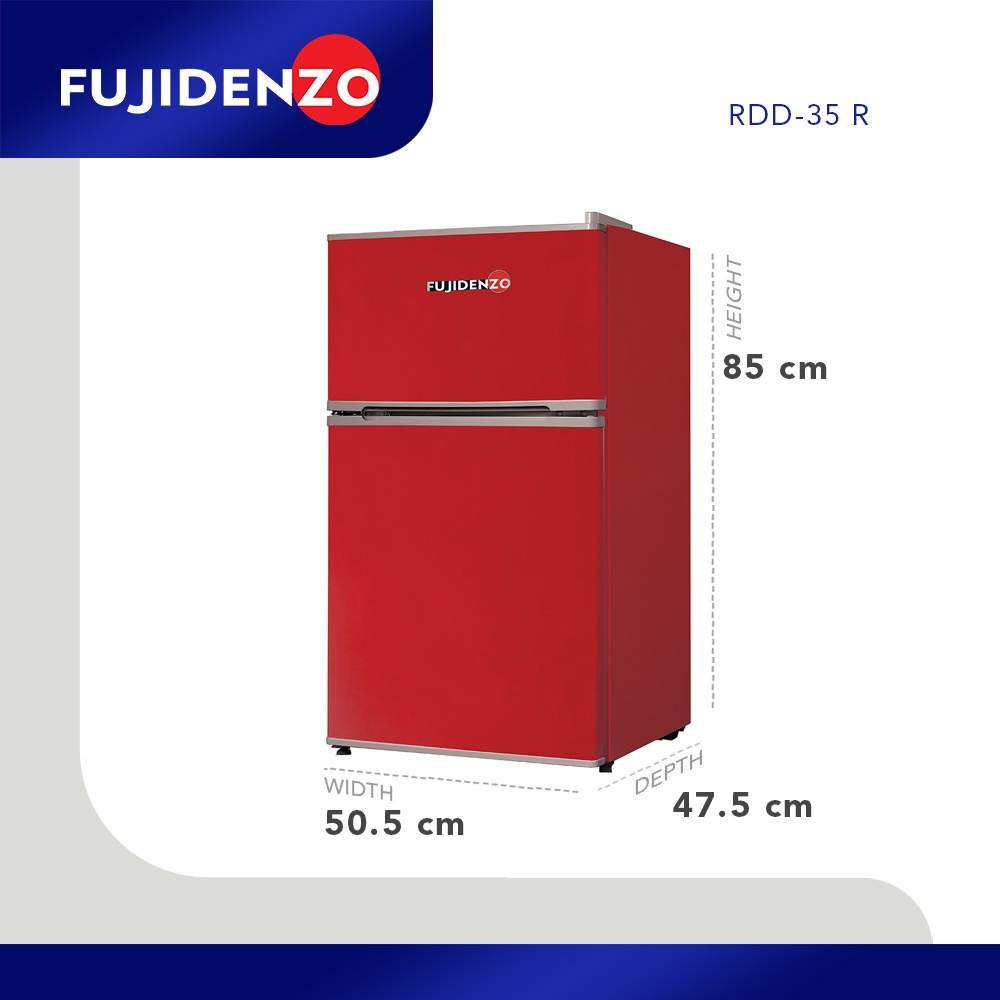 Fujidenzo 3.5 cu. ft. Two Door Personal Refrigerator RDD-35 R (Lucky ...