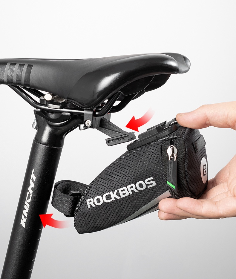 Local Delivery ROCKBROS Saddle Bag Reflective Storage Saddle Nylon ...