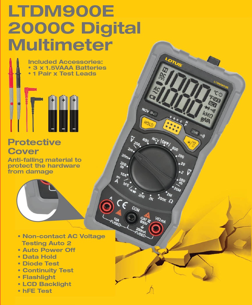 Lotus Digital Multimeter 2000C LTDM900E | Shopee Philippines