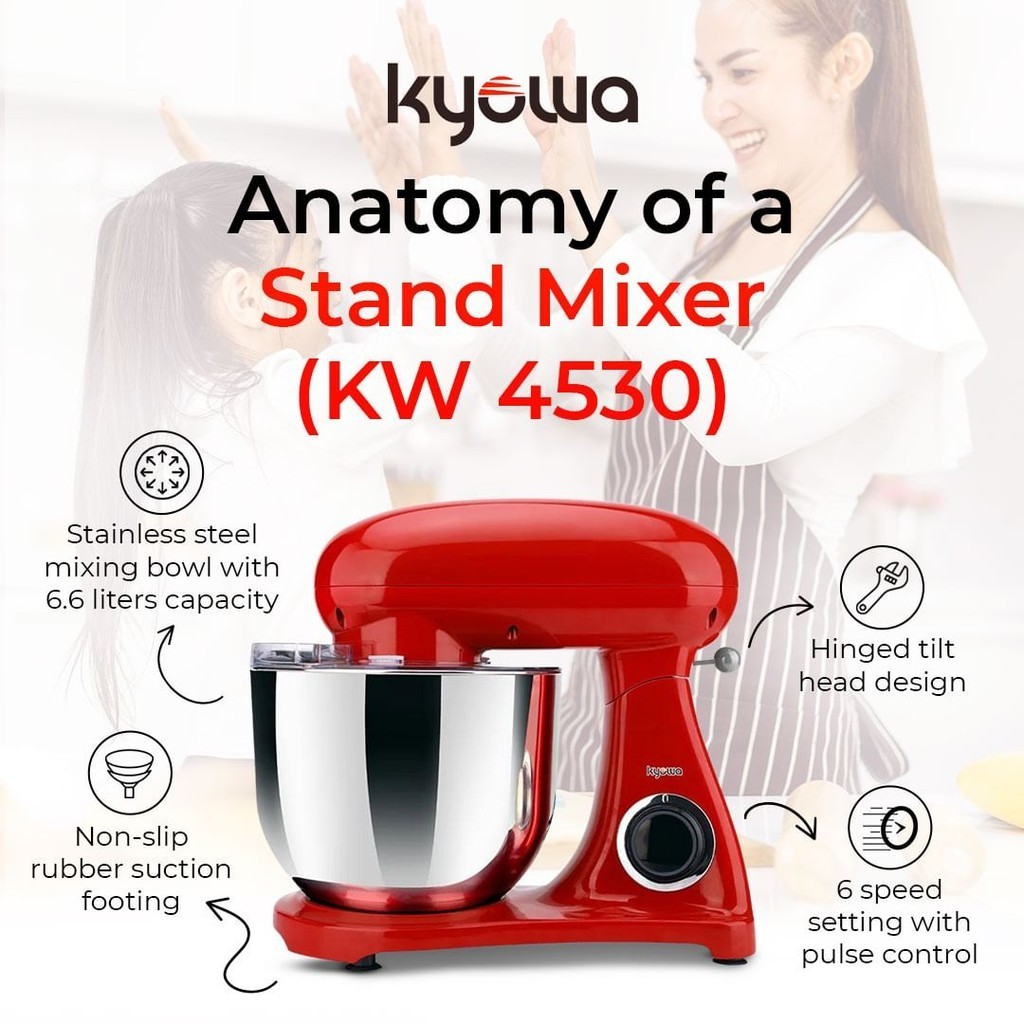 Kyowa by Winland 6.5 Liters Stand Mixer w/ Stainless Steel Bowl KW-4530 ...