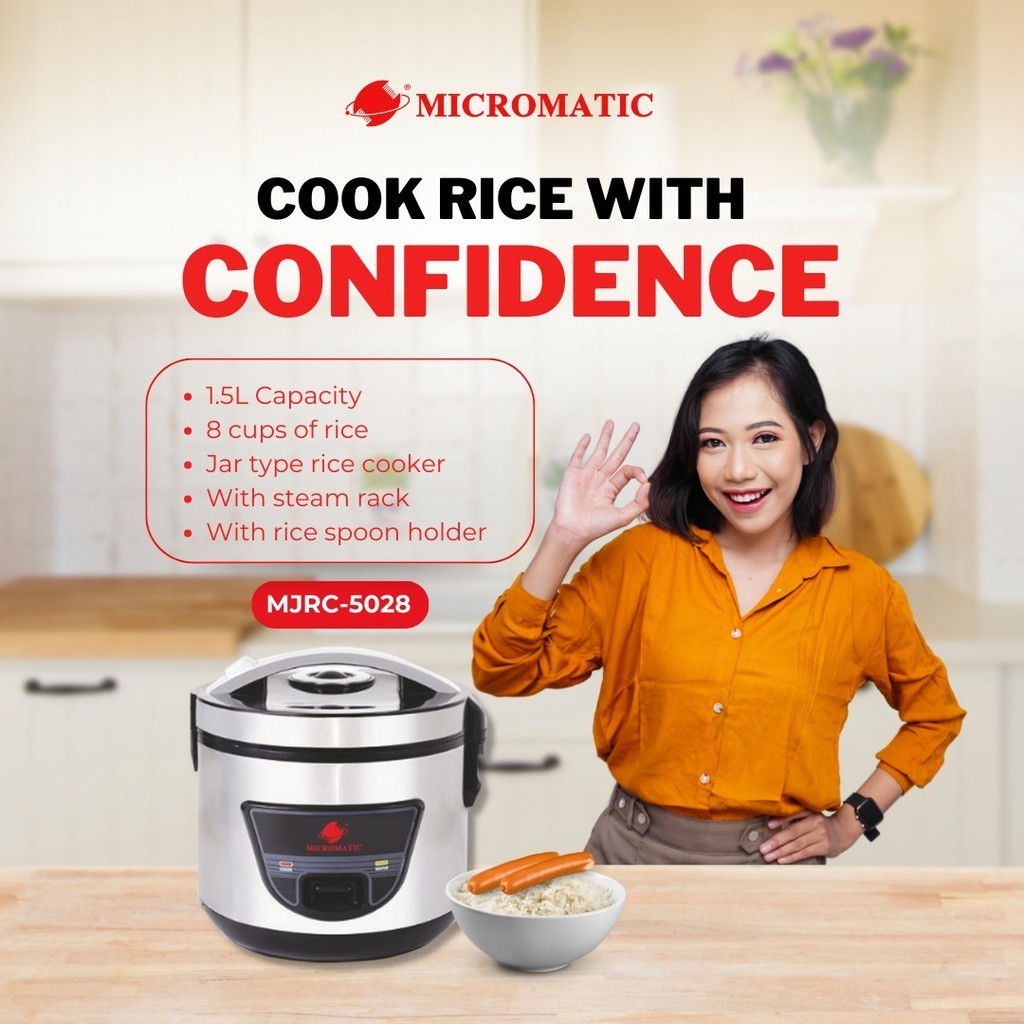 Micromatic by Winland Rice Cooker 1.5L Jar type 6 to 8 Cups Of Rice ...